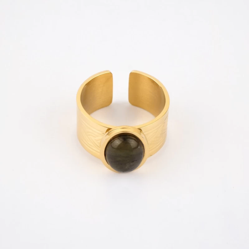 Bague London grise en acier or jaune - Zag Bijoux